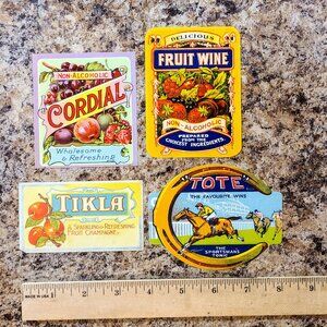 Wall Decor | 14 Antique Cordial Fruit Drink Labels Genuine Lithograph ...